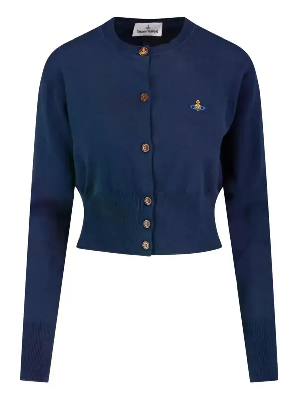 VIVIENNE WESTWOOD Orb-embellished Buttoned Cardigan - Blue
