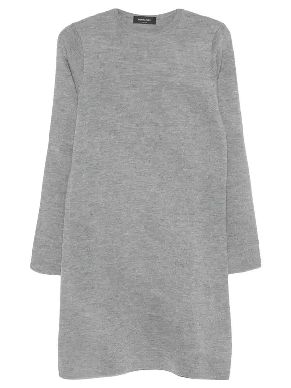 Fabiana Filippi Crew-neck Wool Midi Dress - Grey
