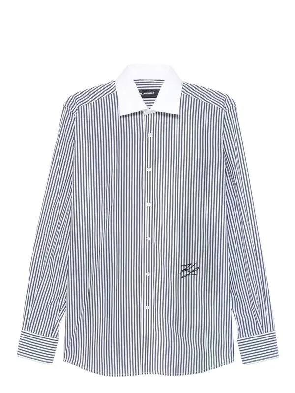 Karl Lagerfeld Striped Cotton-blend Shirt - Blue