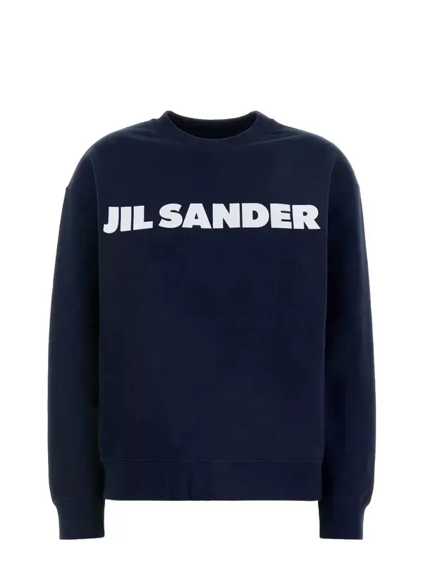 JIL SANDER Logo-print Cotton Sweatshirt - Blue