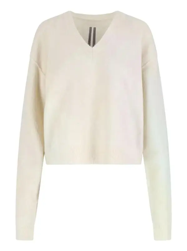 Rick Owens V-neck Alpaca Wool Sweater - Neutrals