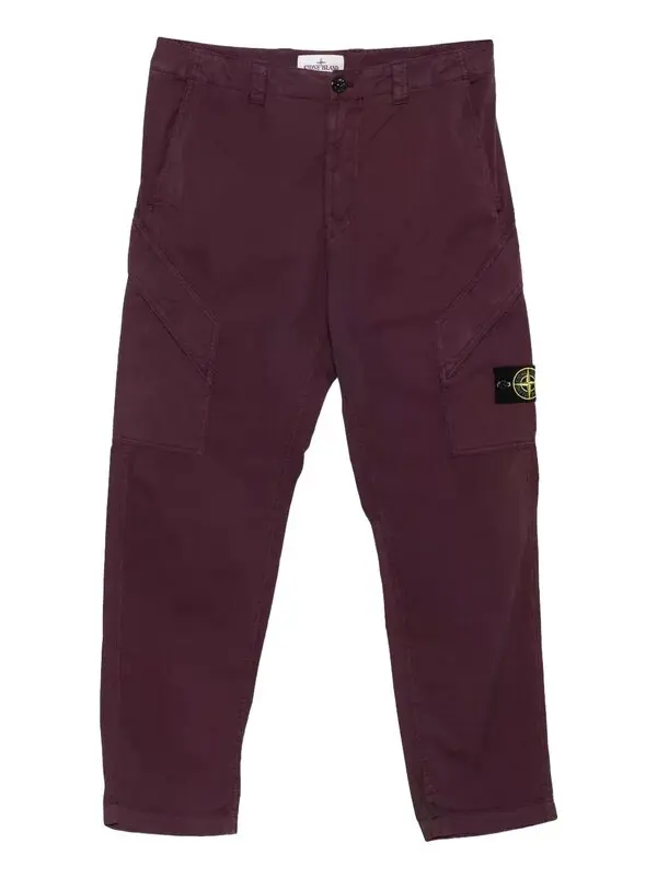 Stone Island Supima® Cotton Cargo Patch-pocket Trousers - Purple