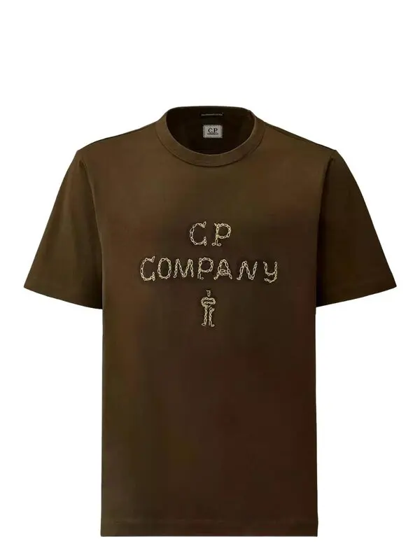 C.P. COMPANY Logo-embroidered T-shirt - Green