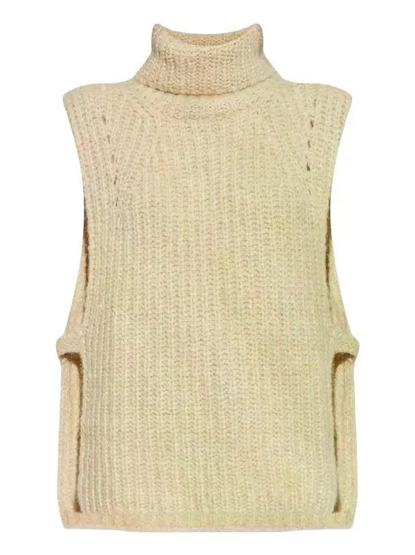 Isabel Marant Turtleneck Ribbed Vest - Neutrals