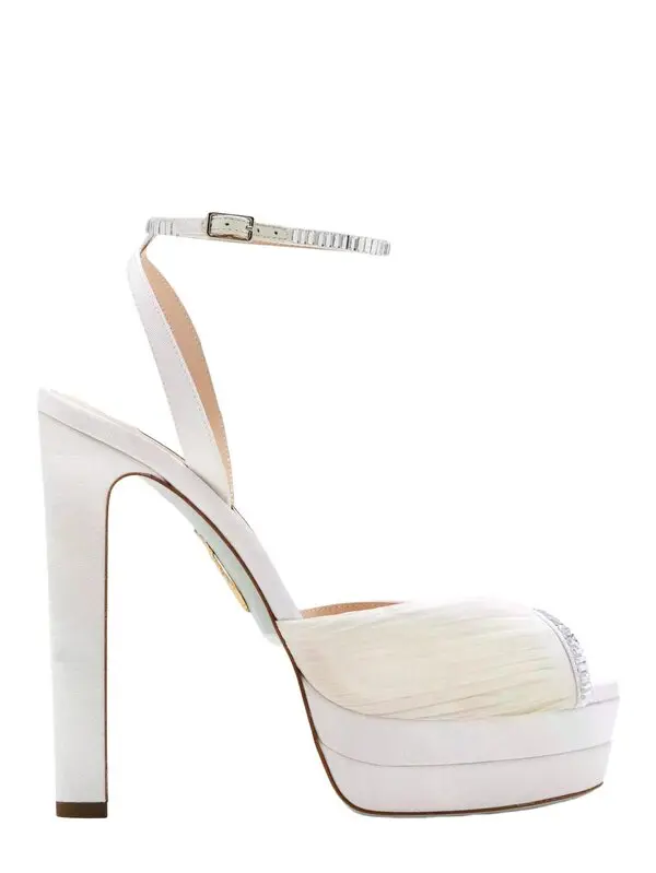 AQUAZZURA 130mm Be Mine Sandals - White