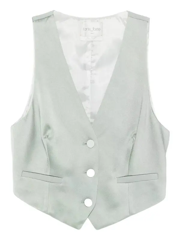 FORTE_FORTE Button-fastening Pocket Waistcoat - Green