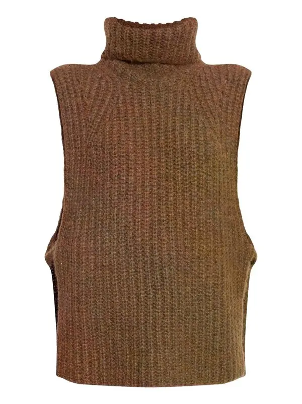 Isabel Marant Turtleneck Ribbed Vest - Brown