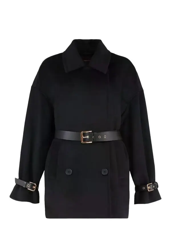 Max Mara Double-breasted Belted Jacket - Black