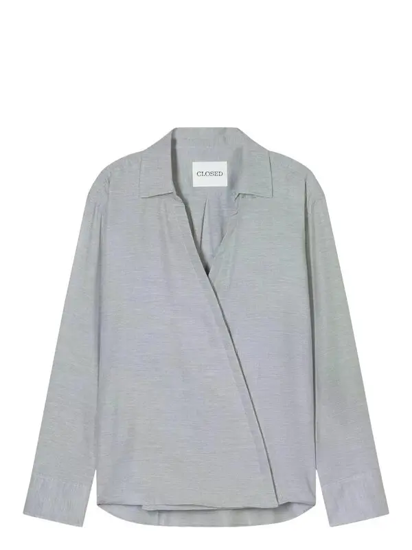 Closed Asymmetric Blouse - Grey