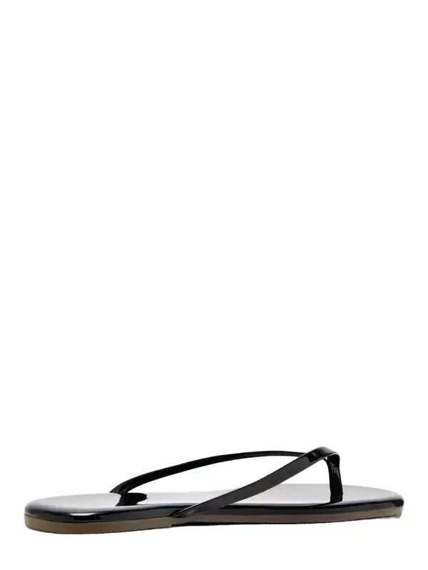 Tkees Lily Glossy Thong Sandals - Black
