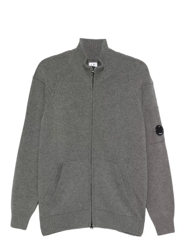 C.P. COMPANY Lens-detail Zip-up Cardigan - Grey