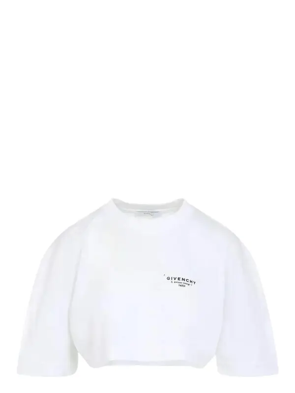 Givenchy Logo-print Cropped Long-sleeve T-shirt - White