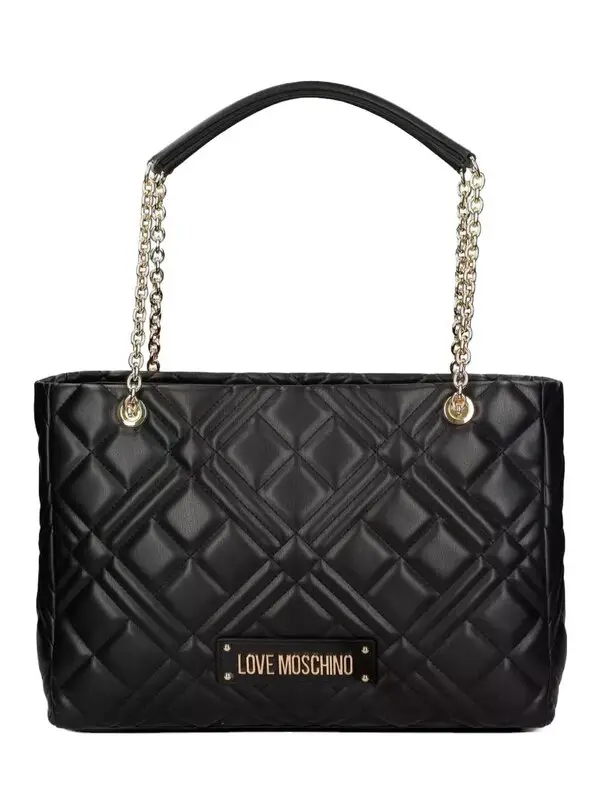 Moschino Quilted Chain Shoulder Bag - Black