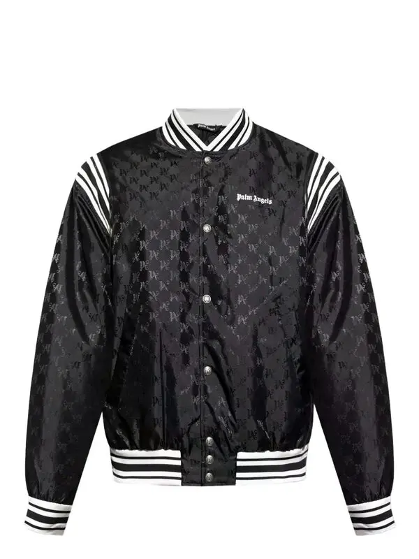 Palm Angels Logo-pattern Bomber Jacket - Black