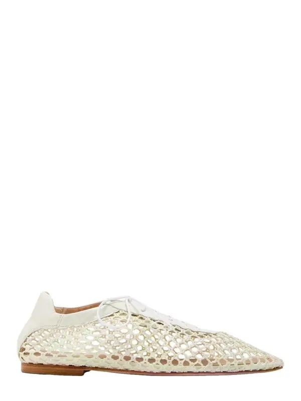 ANDREA GOMEZ Antonia Mesh Lace-up Oxfords - White