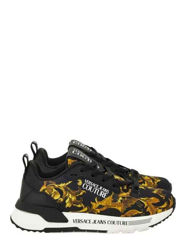 Versace Dynamic Baroque-print Sneakers - Black