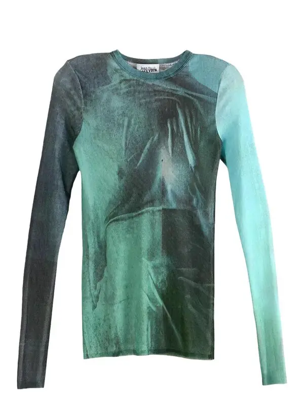 Jean Paul Gaultier Abstract-print Long-sleeve T-shirt - Blue