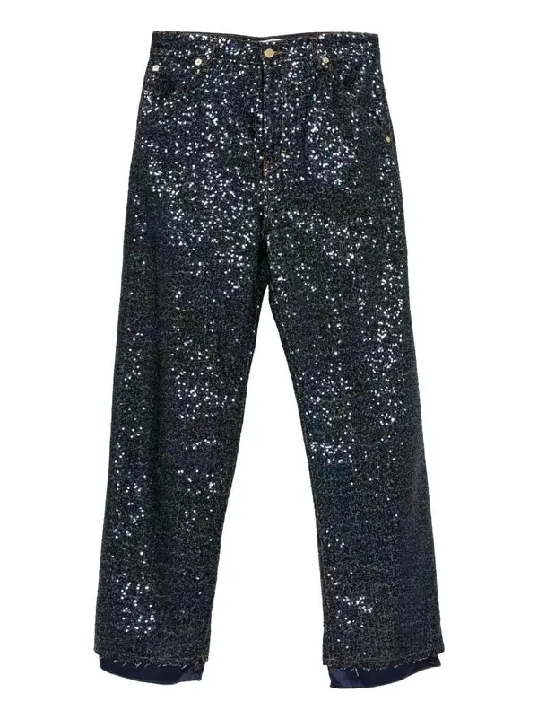 DARKPARK Sequin-embellished Straight Leg Jeans - Blue