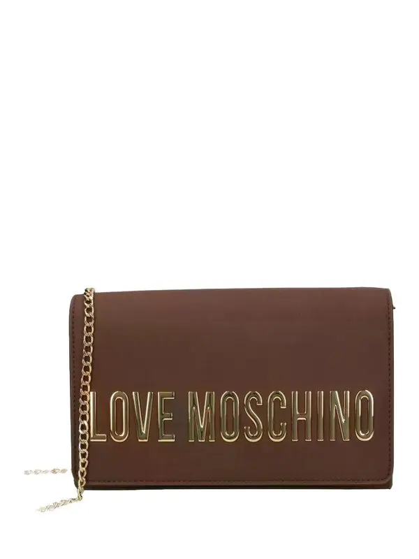 Moschino Logo-plaque Chain Crossbody Bag - Brown