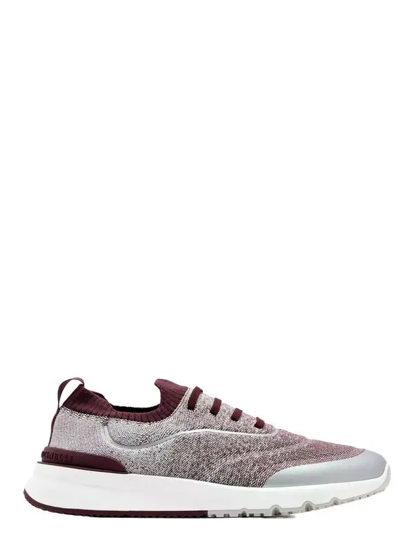 Brunello Cucinelli Knitted Trimmed Sneakers - Red