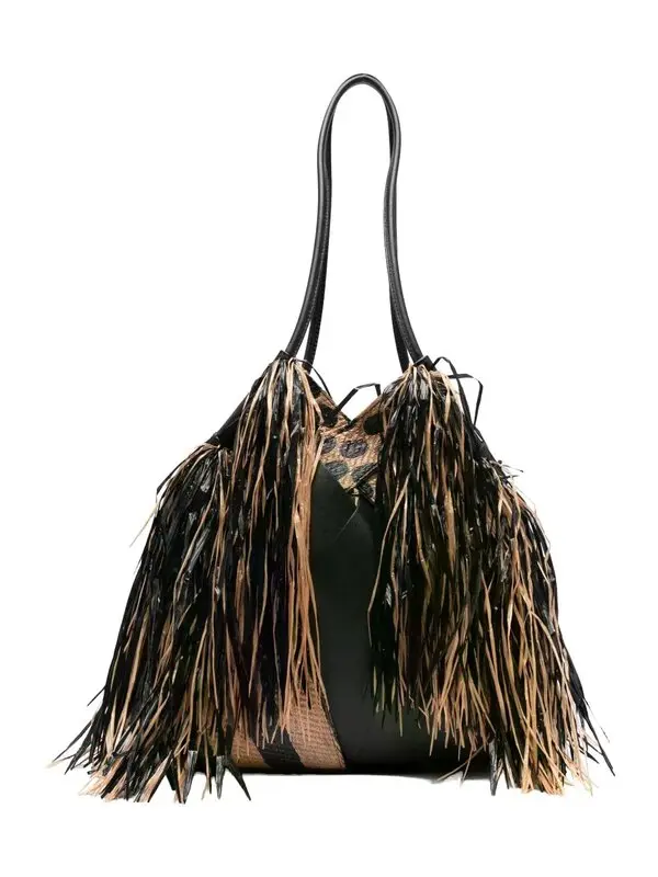 Ulla Johnson Charlotte Fringe Leather Shoulder Bag - Black
