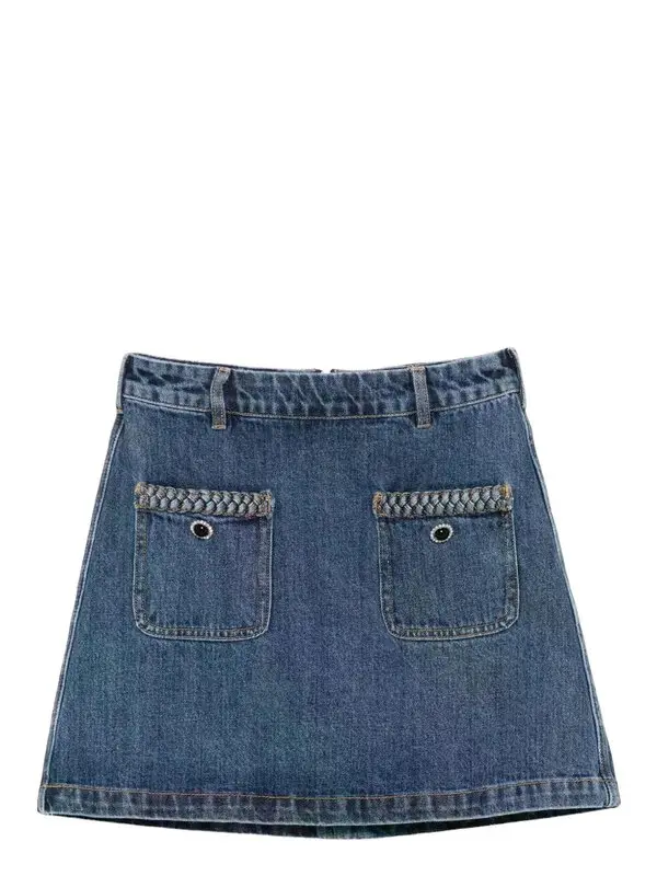 SELF-PORTRAIT Denim Mini Skirt - Blue