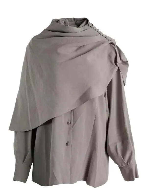 Magda Butrym Draped-collar Shirt - Grey