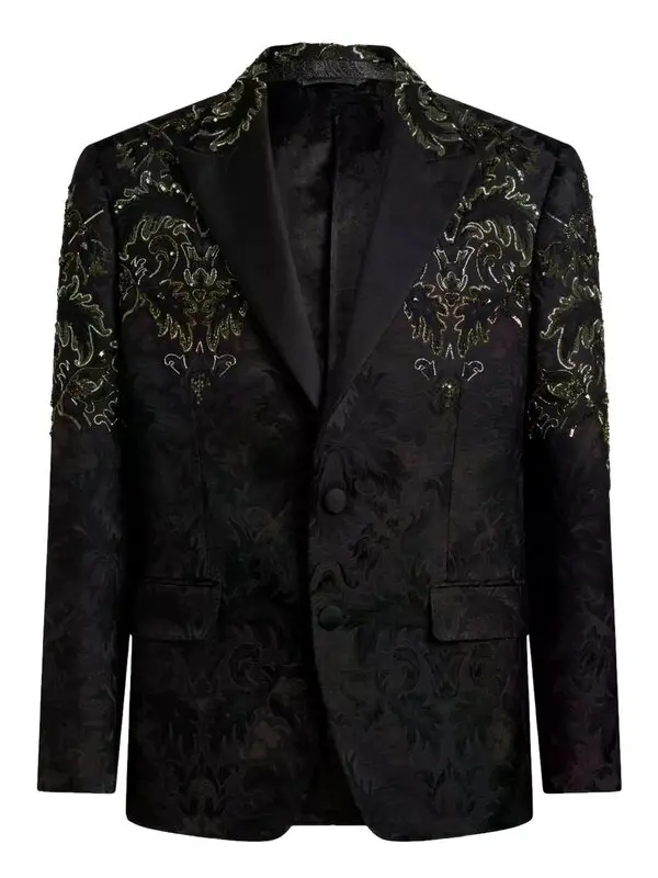 Etro Floral-embroidered Single-breasted Blazer - Black