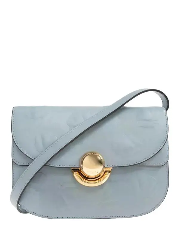 Furla Sfera Embossed Leather Shoulder Bag - Blue