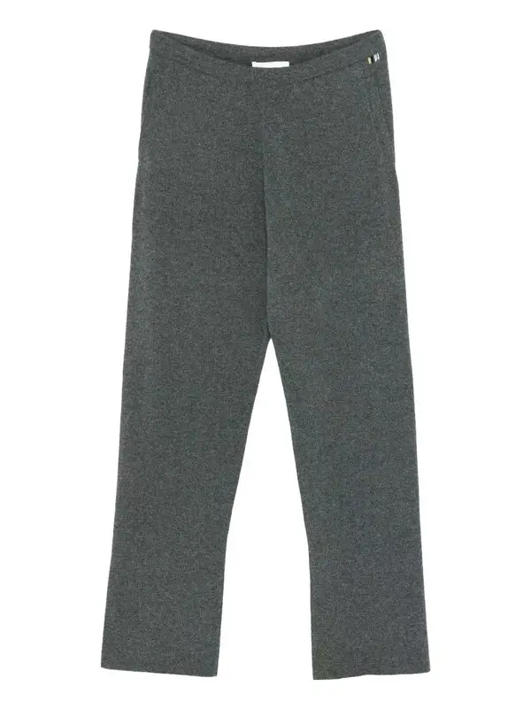 EXTREME CASHMERE X Embroidered-logo Knitted Trousers - Grey