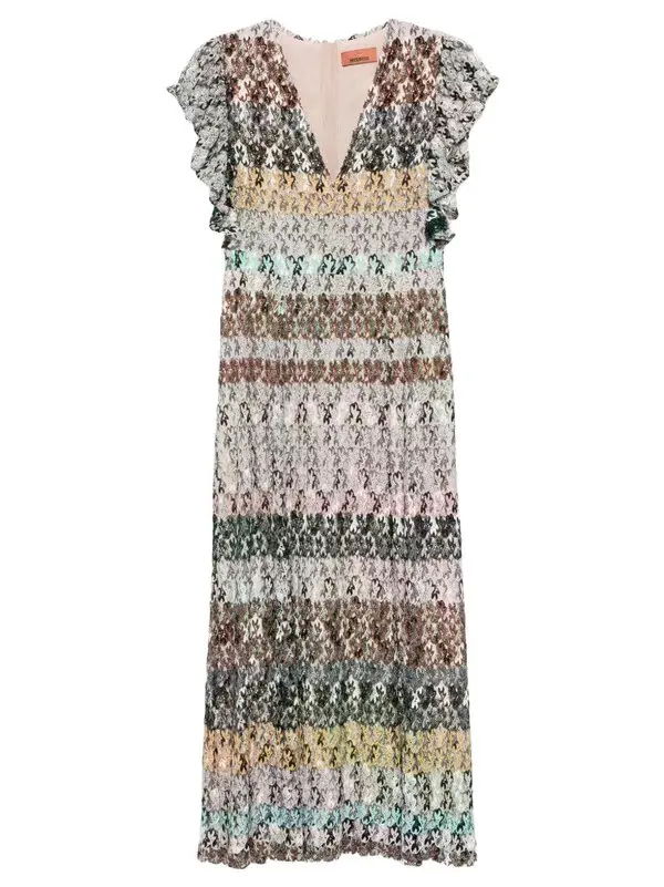 Missoni V-neck Midi Dress - Black