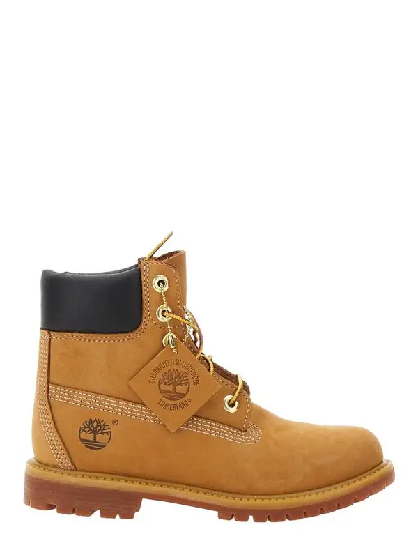 Timberland Waterproof Nubuck Leather Boots With Logo - Beige