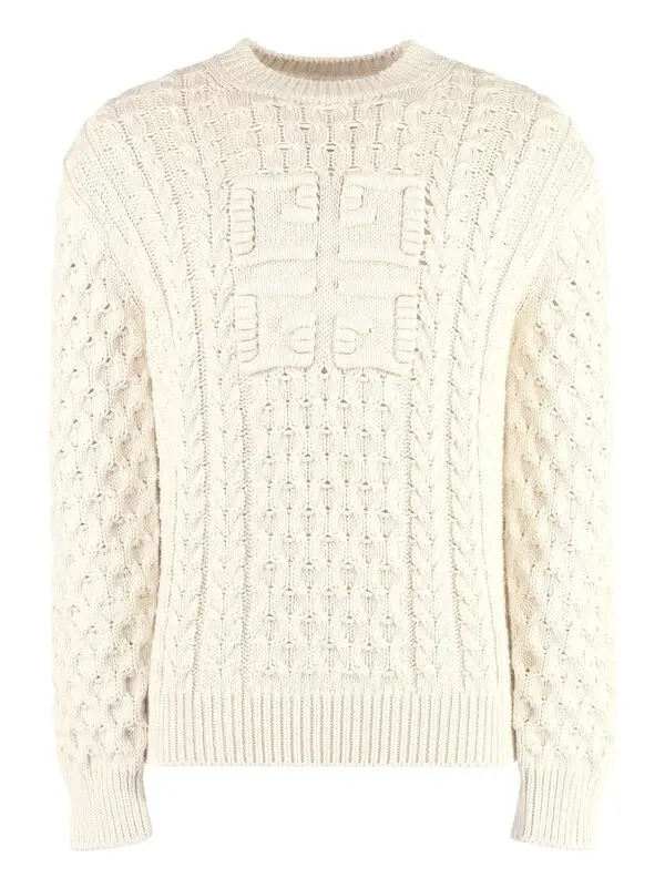Givenchy Logo Cotton Crewneck Sweater - Beige