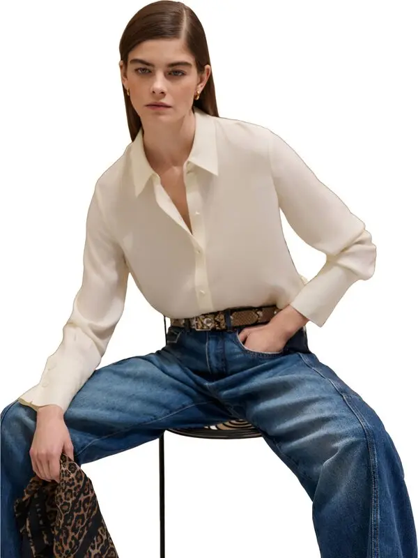 ME+EM Silk Shirt - Light Cream