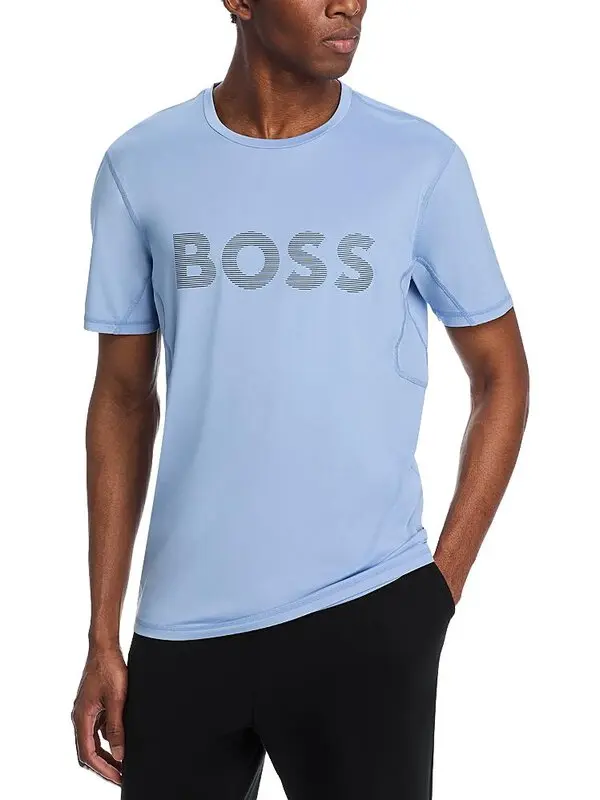 BOSS Slim Fit Logo Active Tee - Open Blue