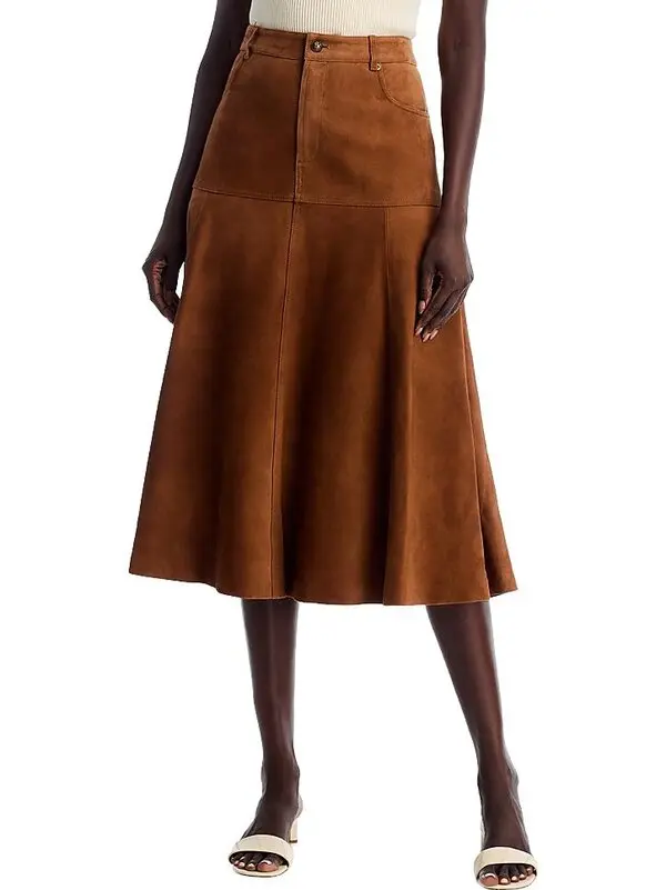 Kobi Halperin Matty Suede Skirt - Cognac