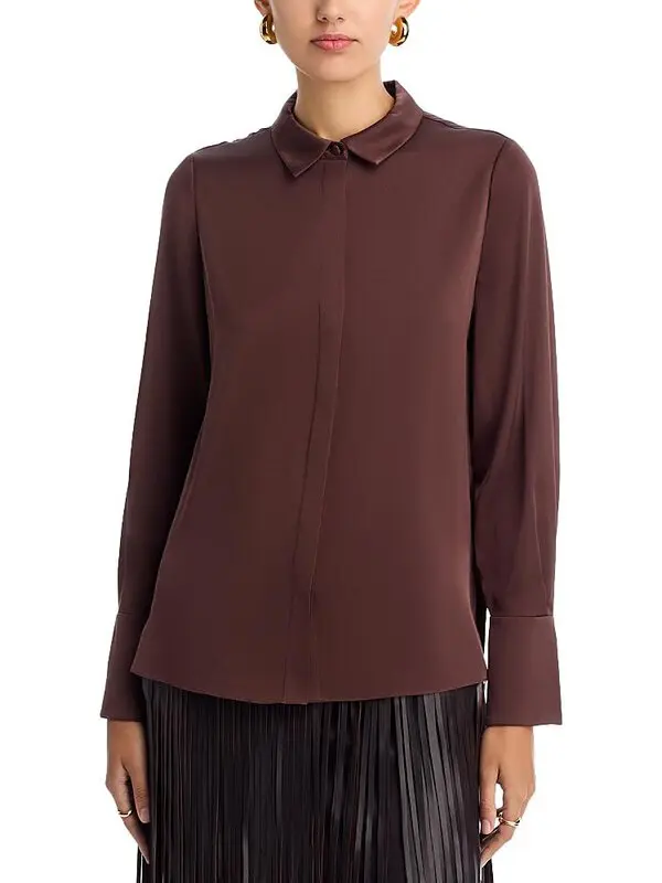 Kobi Halperin Larissa Silk Blend Blouse - Espresso