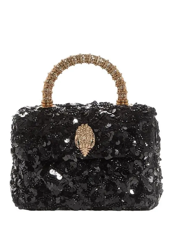 Kurt Geiger Mini Kensington Sequin Bag - Charcoal