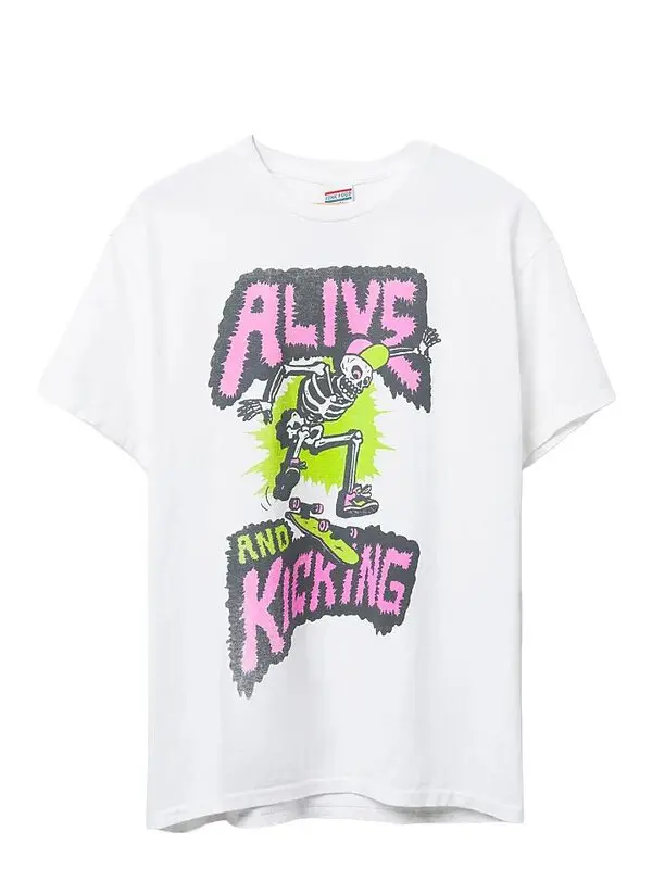 Junk Food Clothing Alive And Kicking Flea Market Tee - White