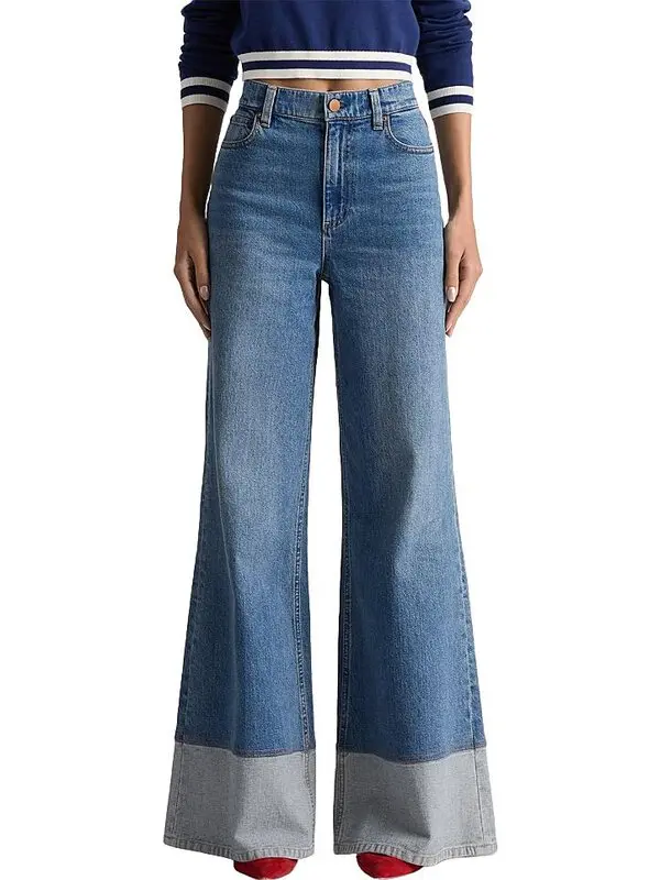 Alice + Olivia Wilson High-rise Wide Leg Jeans - Ami Blue