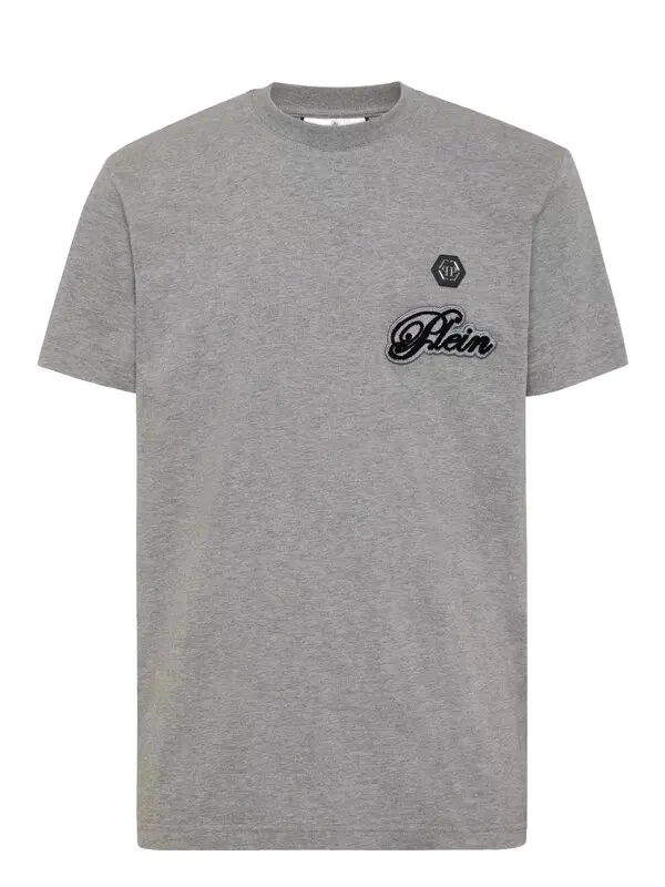 Philipp Plein Logo-embroidered T-shirt - Grey