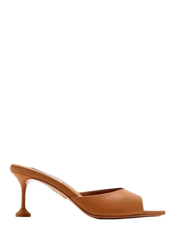 AQUAZZURA 65mm Bisous Pointed-toe Mules - Brown