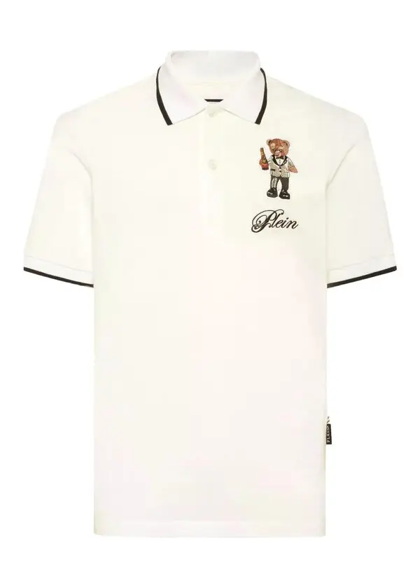 Philipp Plein Teddy Bear-graphic Polo Shirt - White