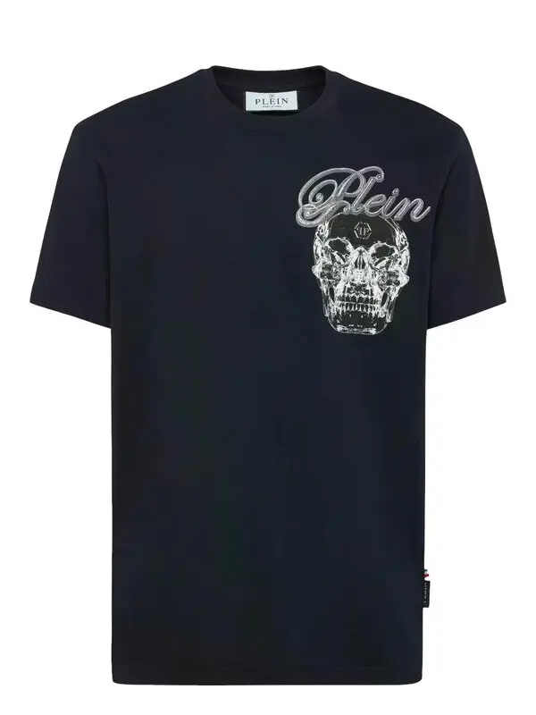 Philipp Plein Skull-graphic T-shirt - Blue