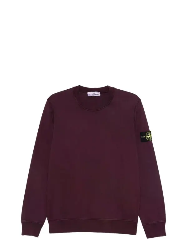 Stone Island Logo-patch Crew Neck Sweatshirt - Purple