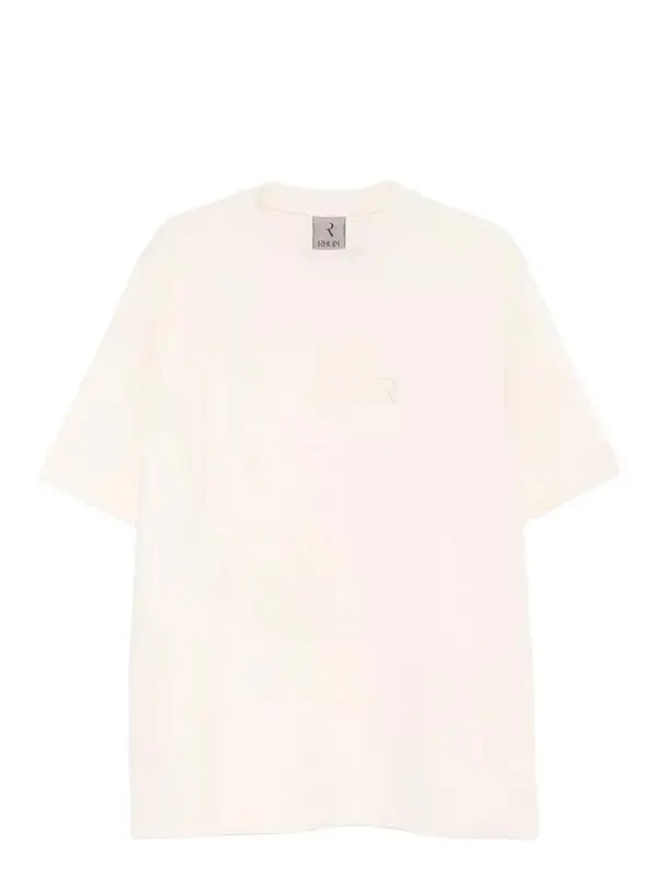 RHUN Logo-embroidered Crew-neck T-shirt - Neutrals