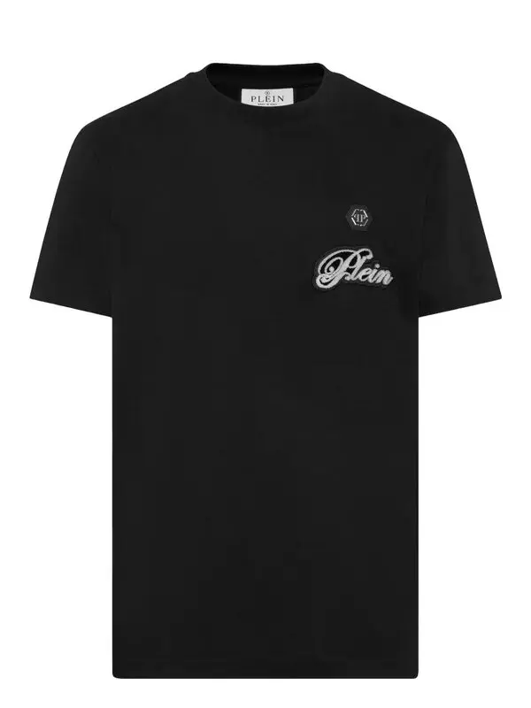 Philipp Plein Logo-embroidered T-shirt - Black
