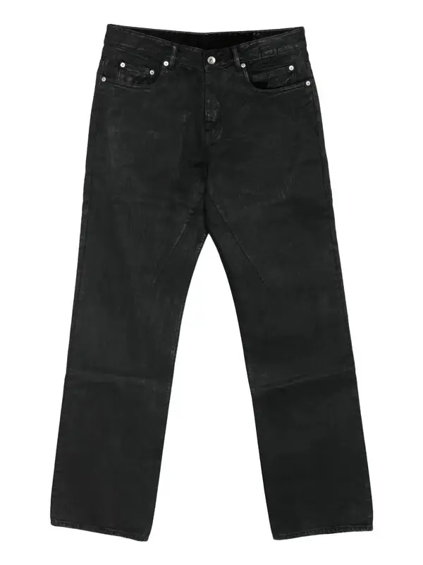 Rick Owens Wax-coated Jeans - Black