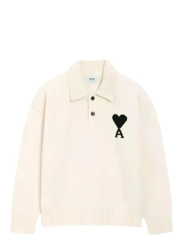 Ami De Coeur Wool Polo Shirt - Neutrals