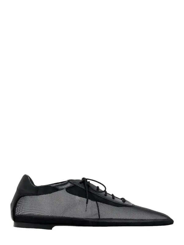 ANDREA GOMEZ Antonia Lace-up Mesh Oxford Shoes - Black